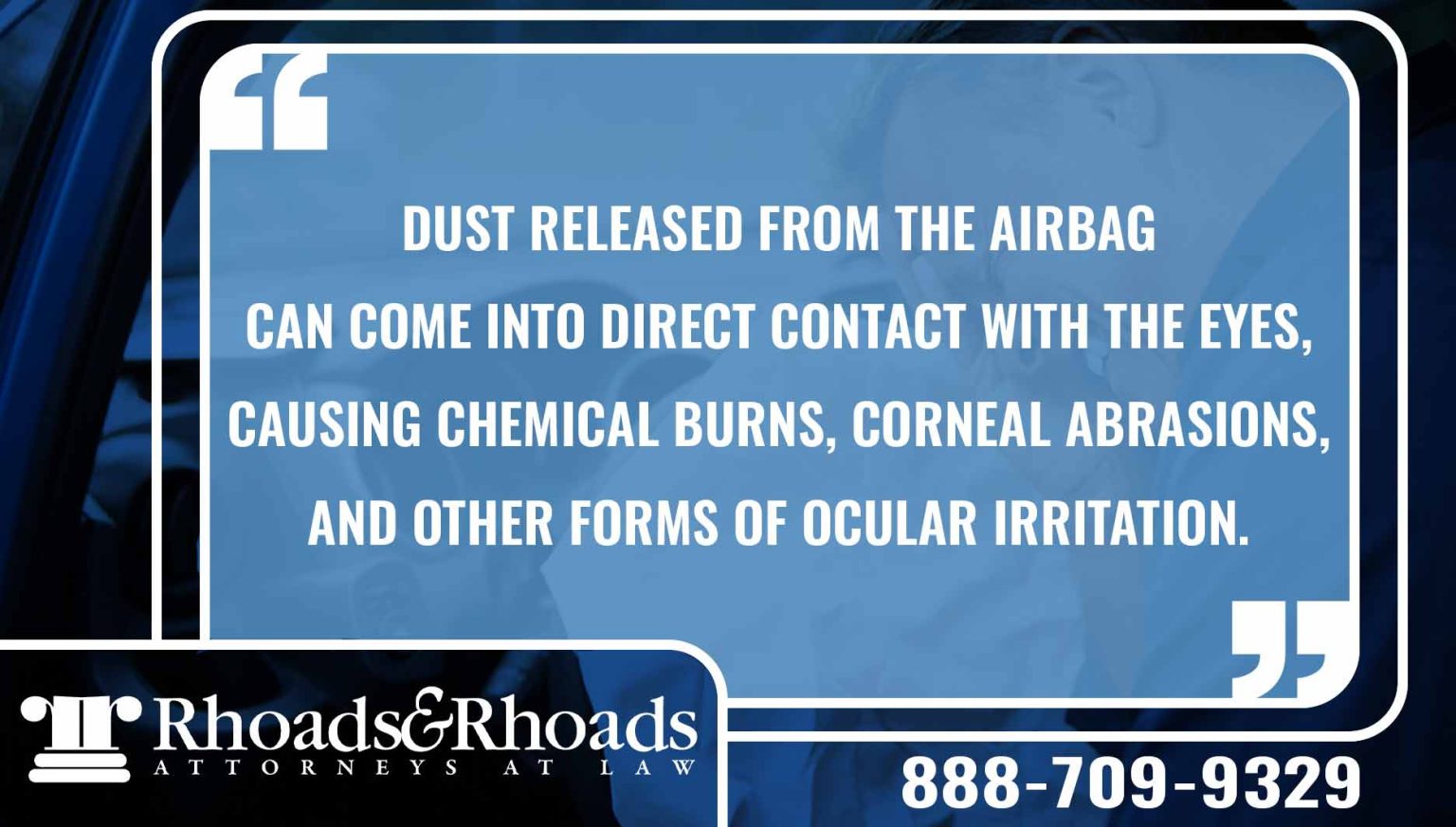 Airbag Dust in Eyes from Car Accident Causing Injury